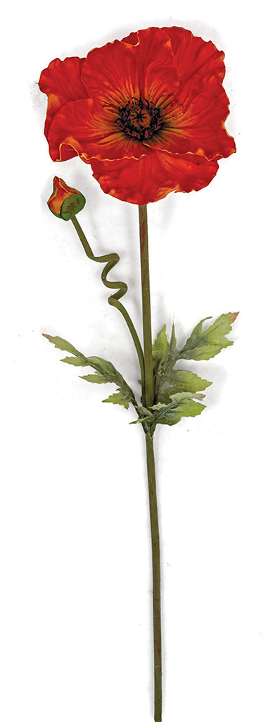 29" Foam Poppy Sprays x 2 | Artificial Flowering Poppy Sprays ...