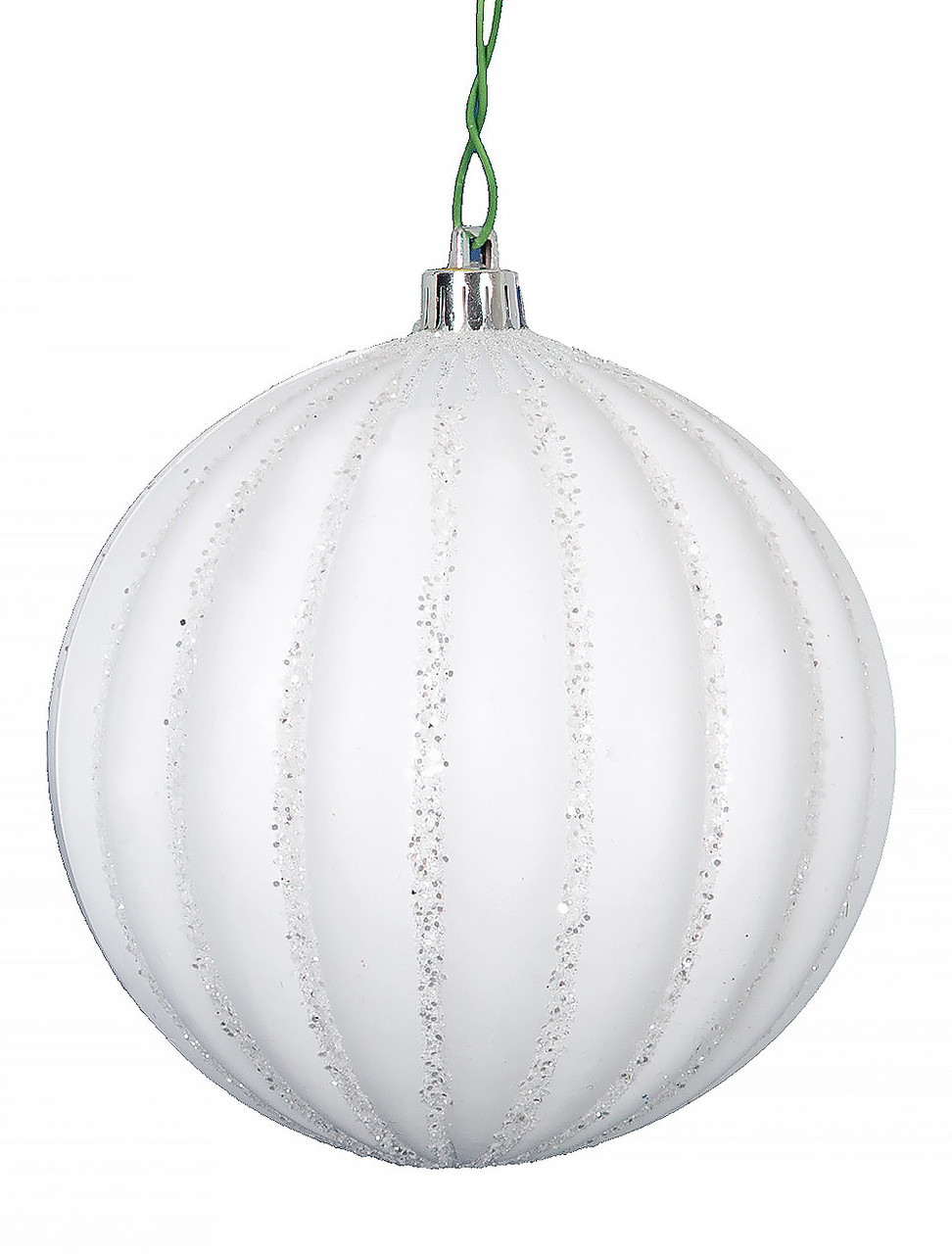 Matte White Ball Ornaments with Glitter | 4", 6", or 8" | Autograph ...