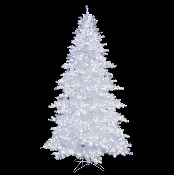 Full-size iridescent white pine trees with LED rice lights | Autograph ...