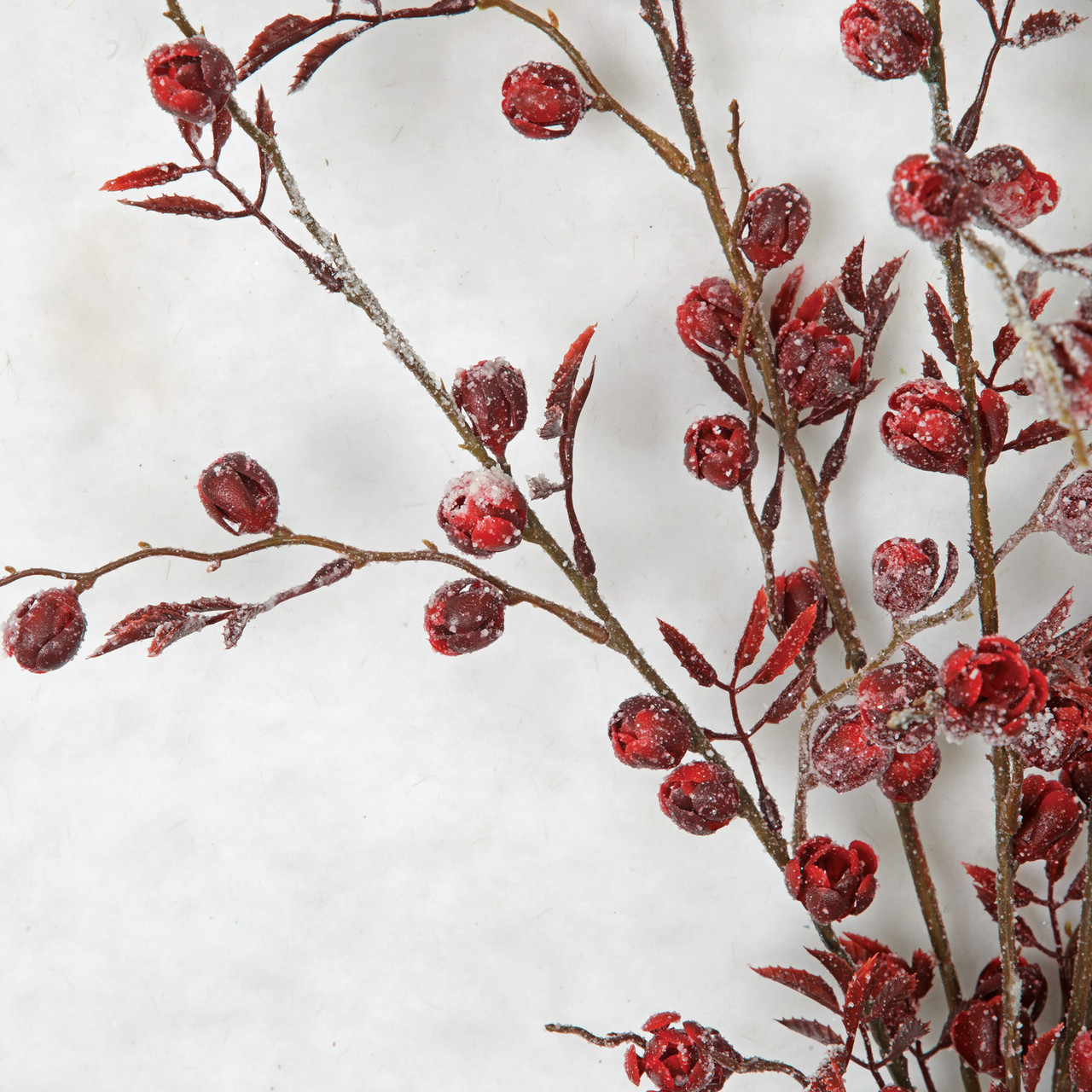 23" Glittered Mini Blossom Bush | Red or White | Autograph Foliages