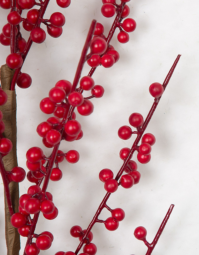 40" Red Ilex Berry Spray | Artificial Berry Spray Wholesale | Autograph ...