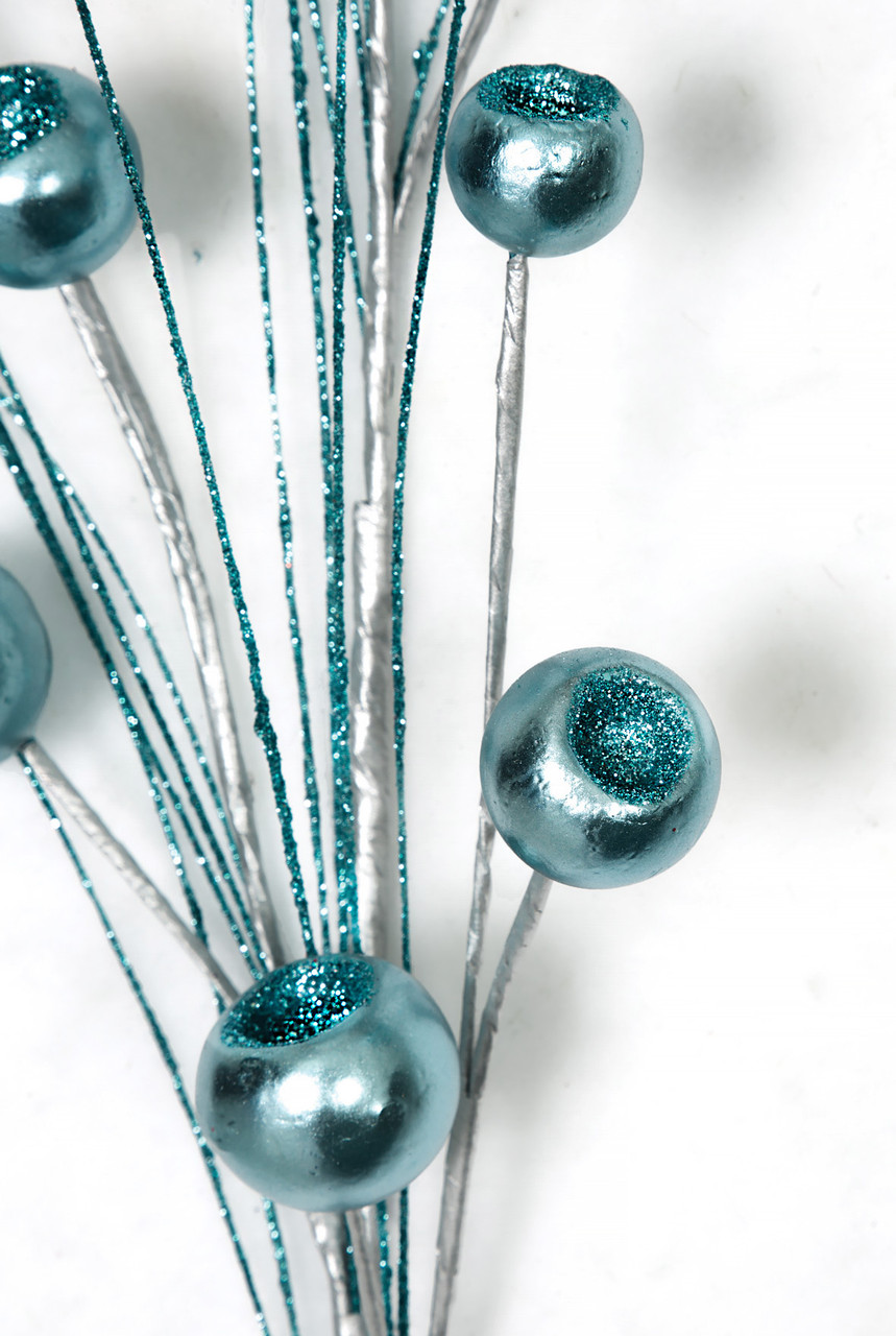 28" Metallic/Glittered Foam Berry Spray with PVC Needles | Autograph ...