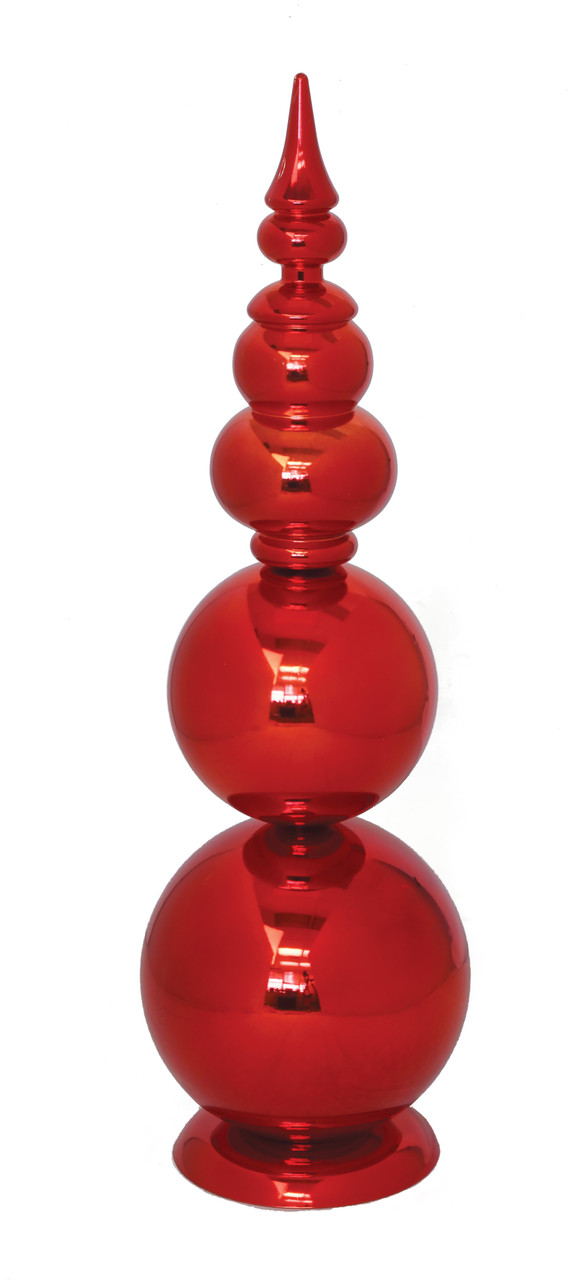 32" Reflective Finial Cone Ornament - Red, Silver, or Gold | Autograph ...