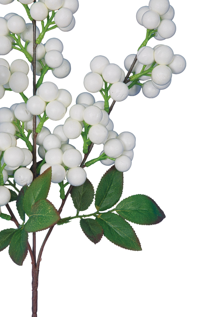 26" White Berry Spray | Autograph Foliages