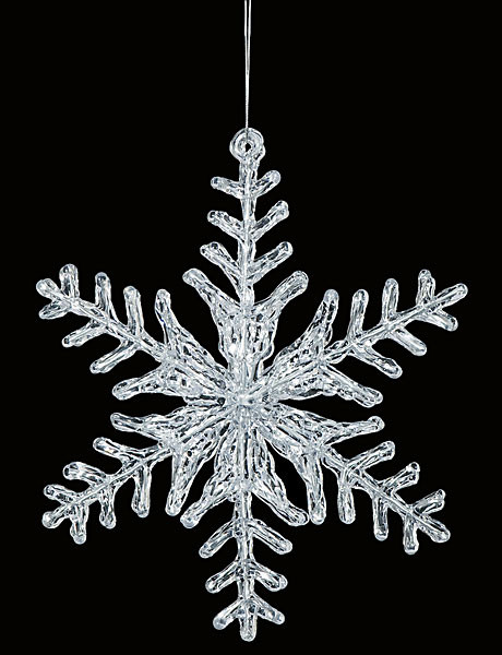 12 Inch Clear Acrylic Flat Snowflake | Autograph Foliages