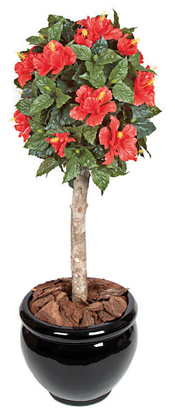 3.5 Foot Polyblend Hibiscus Ball Topiary | Autograph Foliages