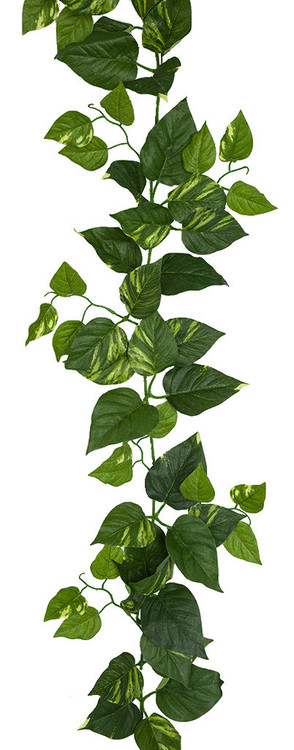 9 Foot Artificial FireSafe Variegated Pothos Garland / Wholesale Silk ...