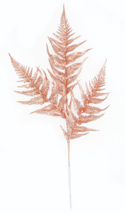 24" Glittered Rose Gold Fern Spray | Autograph Foliages
