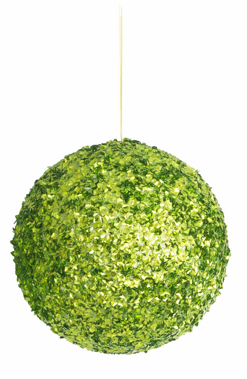Diamond Sequined/Glittered Apple Green Ball Ornaments | 4" to 10" Sizes ...