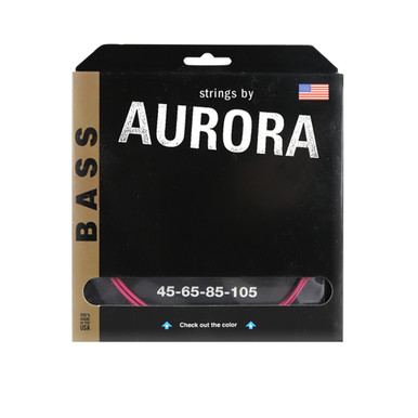 Strings by Aurora Premium Color Coated 4‑String Bass Strings (45‑105, Pink)