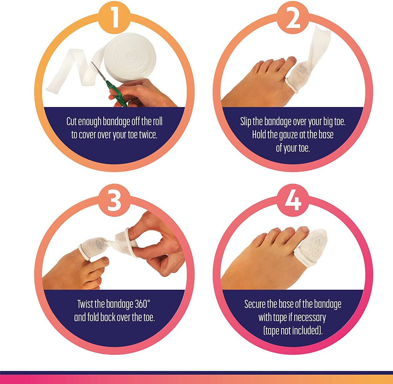 Toe Bandage 2.7cmx20cm (Pack of 1) - MedicalDressings