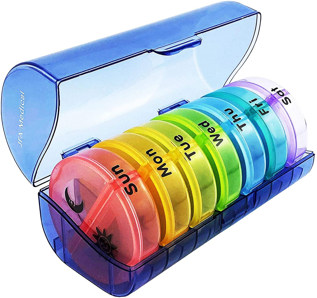 Weekly Cylindrical Pill Box Organiser (14 Compartments) - MedicalDressings