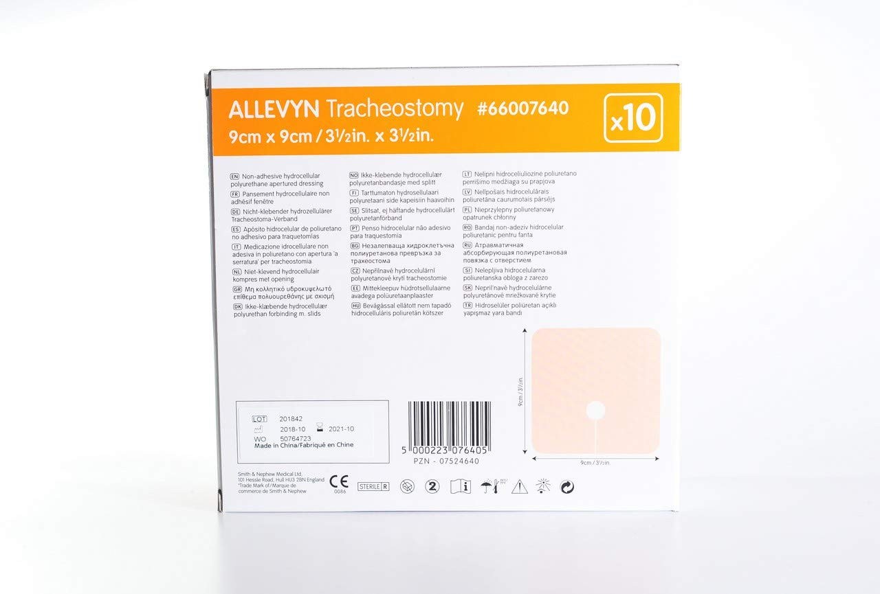 ALLEVYN Tracheostomy 9cmx9cm (10 pack) (Smith & Nephew) - MedicalDressings
