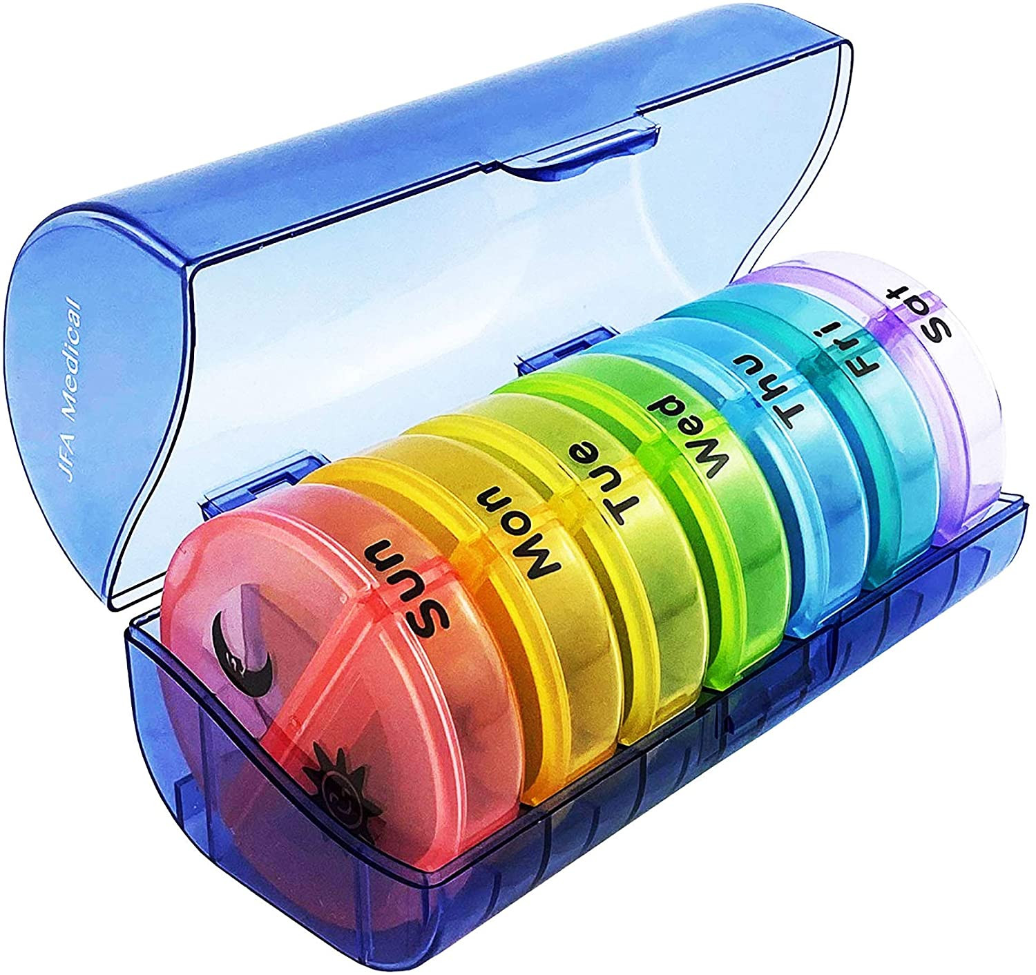 Weekly Easy Open Pill Box Organiser/Reminder (14 Compartments ...