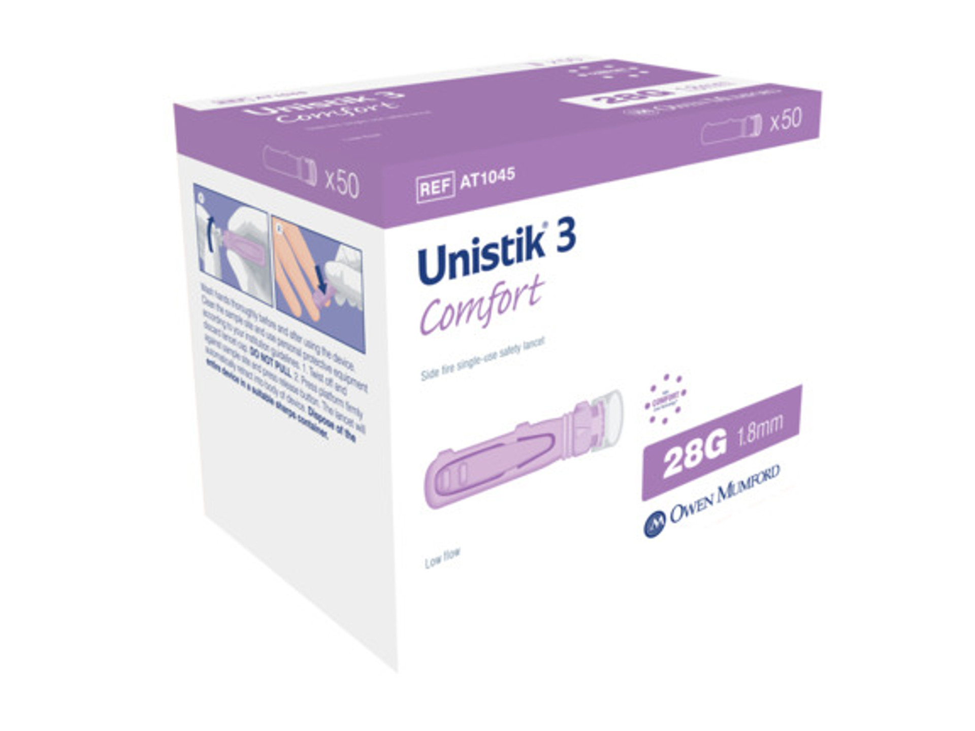 UNISTIK 3 COMFORT LANCETS 1.8mm/28G (AT1042) 100s - MedicalDressings