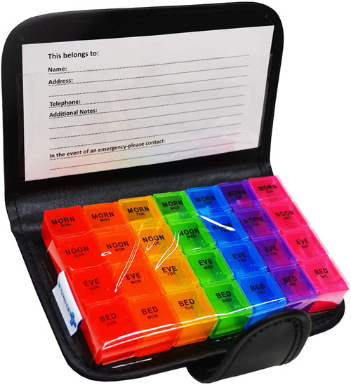 Weekly Easy Open Pill Box Organiser/Reminder (14 Compartments ...