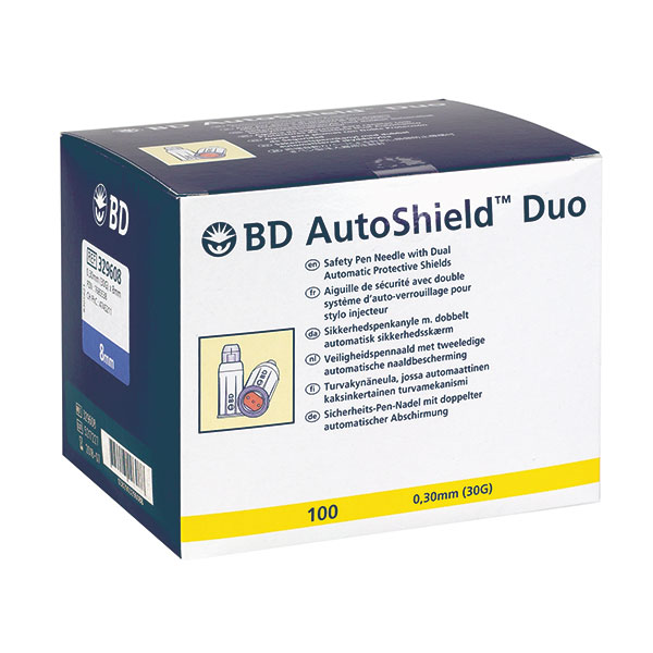 BD AutoShield Duo 5mm 30G Safety Engineered Pen Needles (Pack of 100)