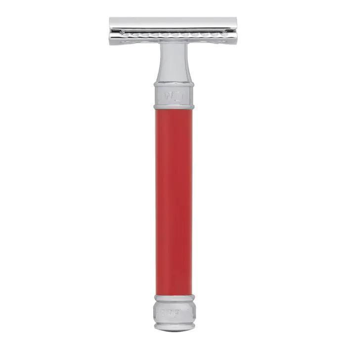 Edwin Jagger | DE81 Double Edge Safety Razor Long - Red - Razor Emporium
