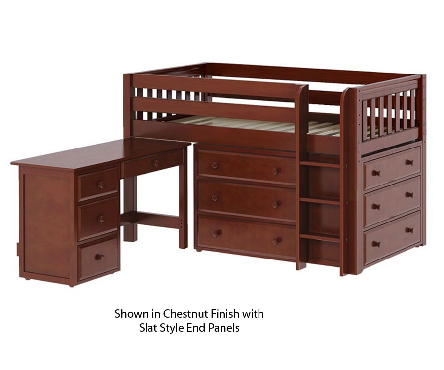 Maxtrix BOX1L Low Loft Bed with Desk | Matrix Kids Furniture | Solid ...