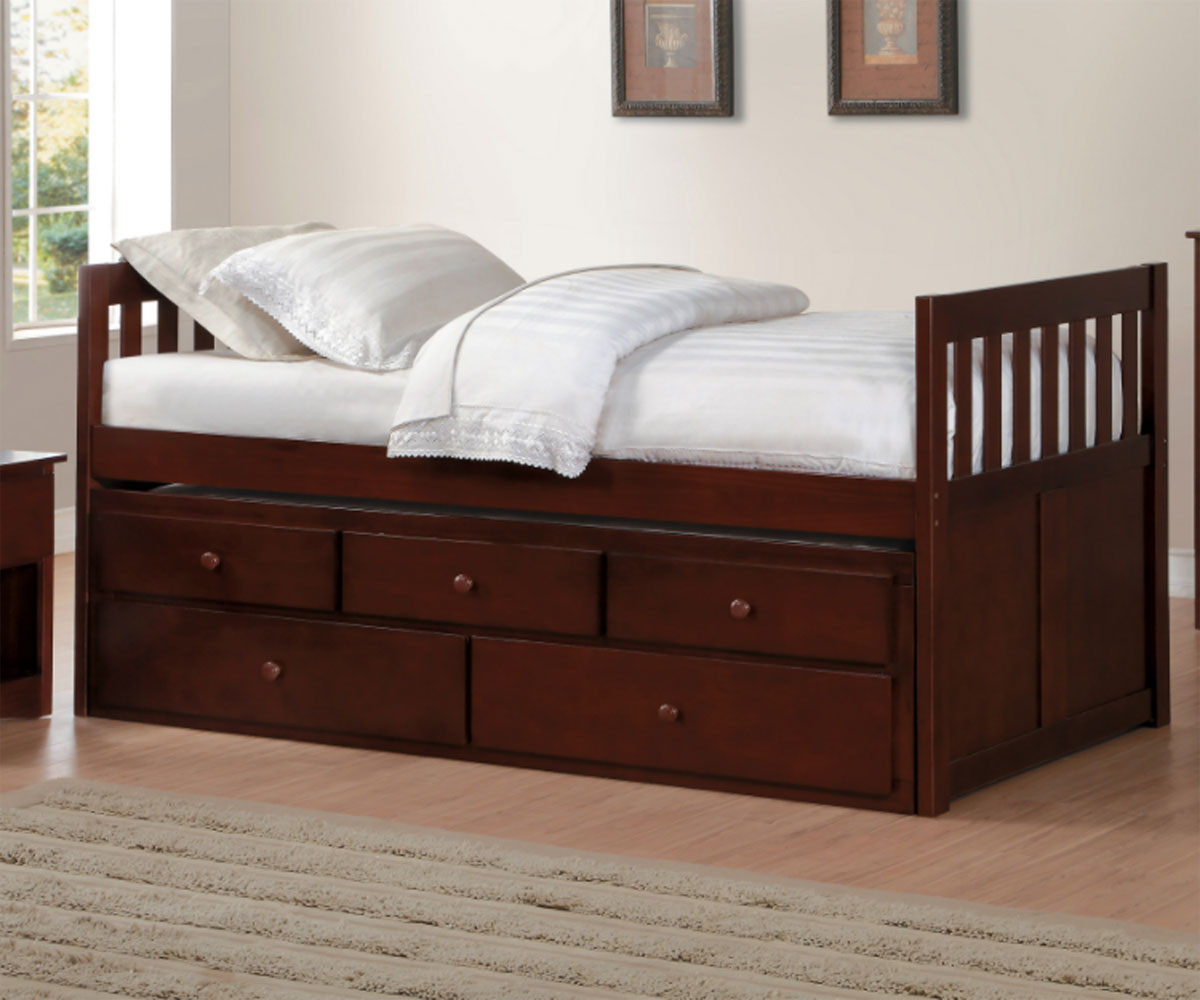 Arch Captains Trundle Bed Cherry Finish | Shop Kids Furniture | KFW