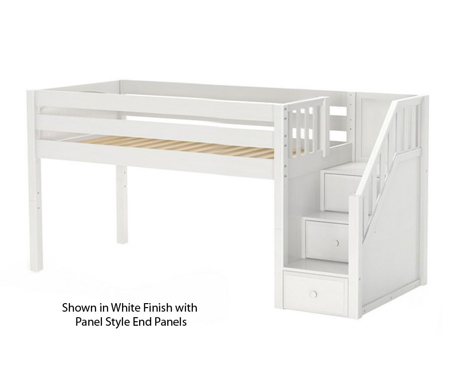 Maxtrix GREAT Low Loft Bed with Stairs | Matrix Kids Furniture | Solid ...