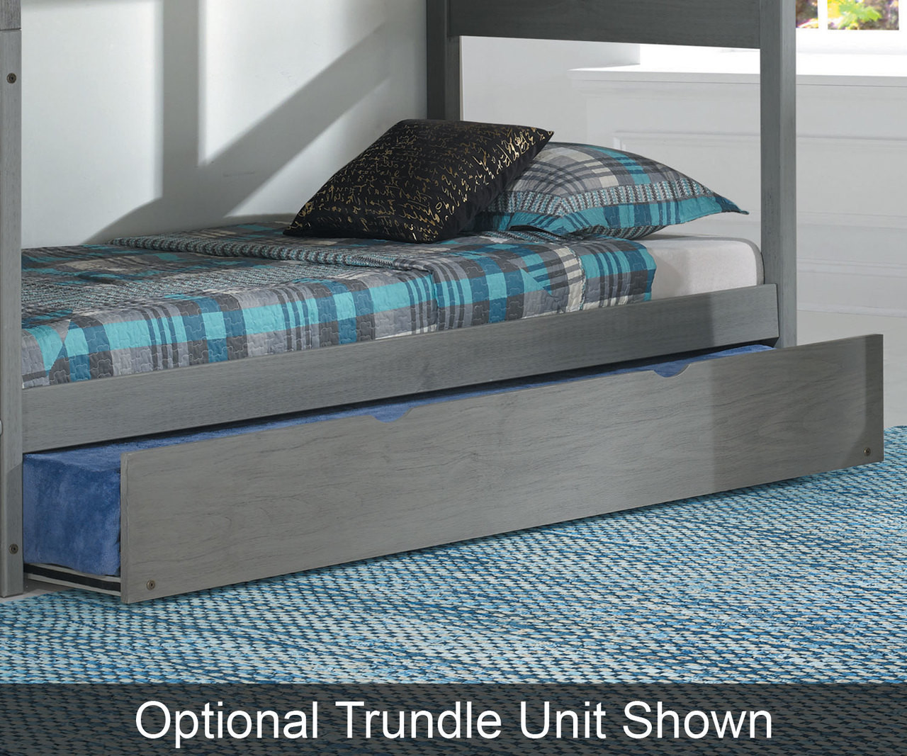 Twin over Twin Deer Blind Bunk Loft Bed in Light Grey Finish 1370TTLG ...