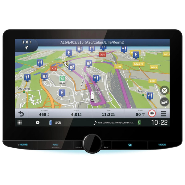 Kenwood DNR992RVS 10.1" Double DIN Floating Head Unit With CarPlay ...