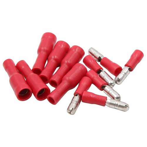 ATD WSC-82204 Red Insulated Bullet Crimp Connectors 4mm (50 Pack ...