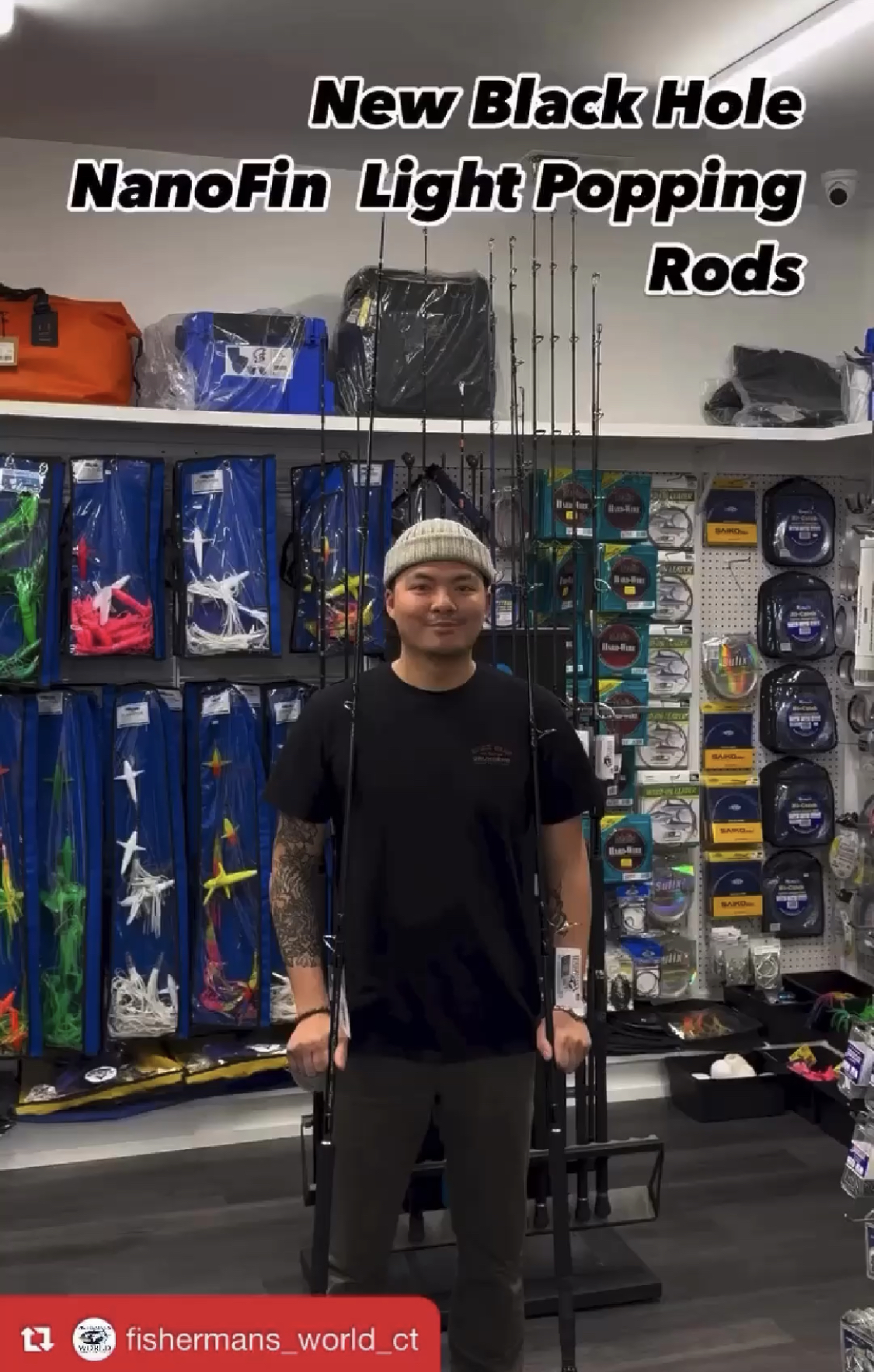 Our NEW Nanofin Light Popping Rods at the Fisherman's World in CT ...