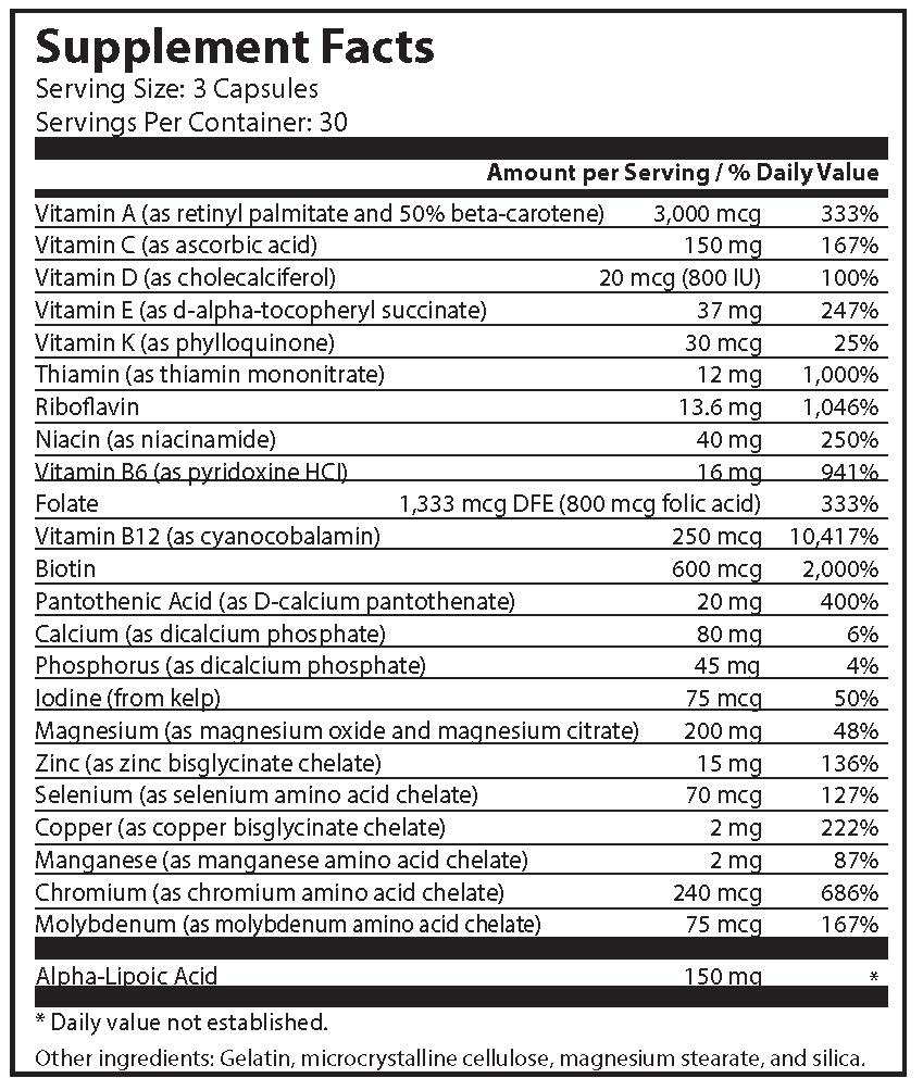 Multiple Vitamin Capsule - 30 Day Supply - Building Blocks Vitamins