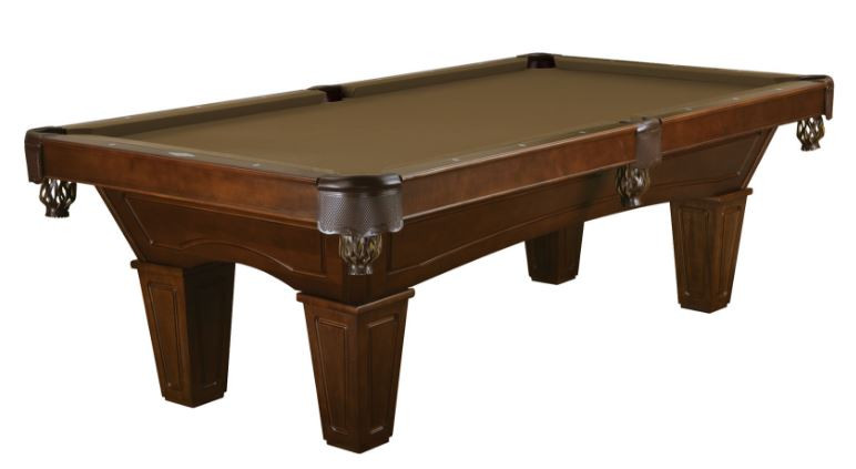 8' "Brunswick" Allenton Pool Table - Chestnut Stain - Tapered Leg ...