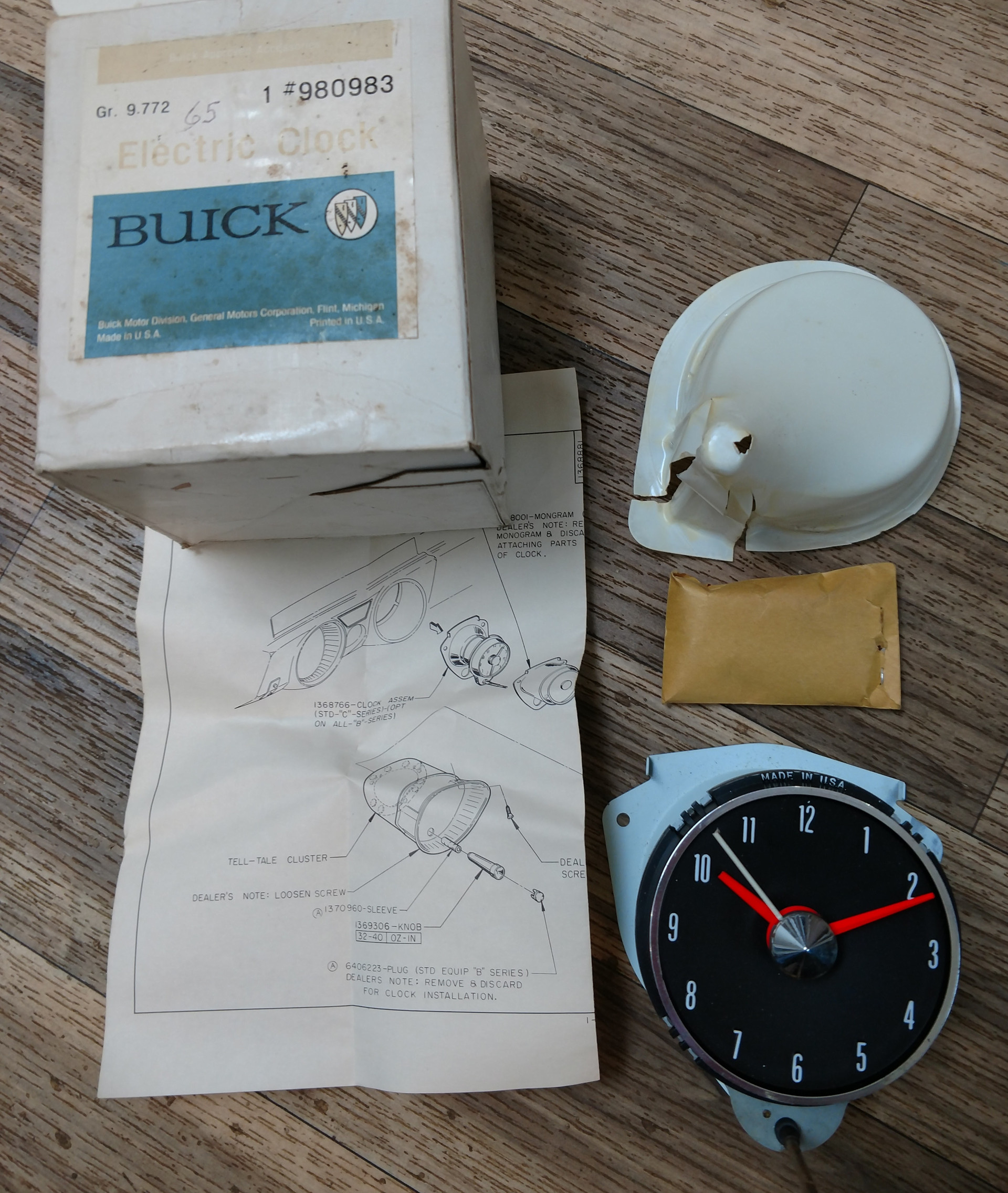 1965 Buick Clock LeSabre, Wildcat, Electra Gauge cluster Limited ...