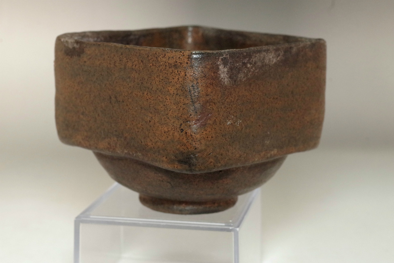Raku 1st Chojiro (?-1589) Square kuro-raku bowl #3821 - Antique shop ...
