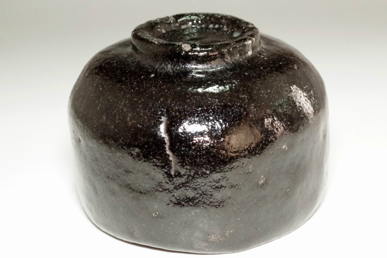 7th Raku - Chonyu (1714-1770) Kuro-raku tea bowl #3636 - Antique shop ...