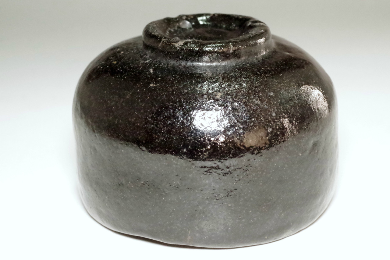 7th Raku - Chonyu (1714-1770) Kuro-raku tea bowl #3636 - Antique shop ...