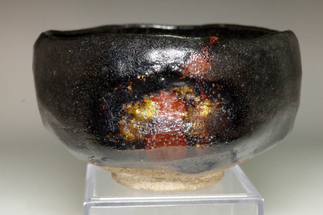 ★7th Chonyu (1714-1770) Antique kuro-raku tea bowl #4314 - Antique shop ...