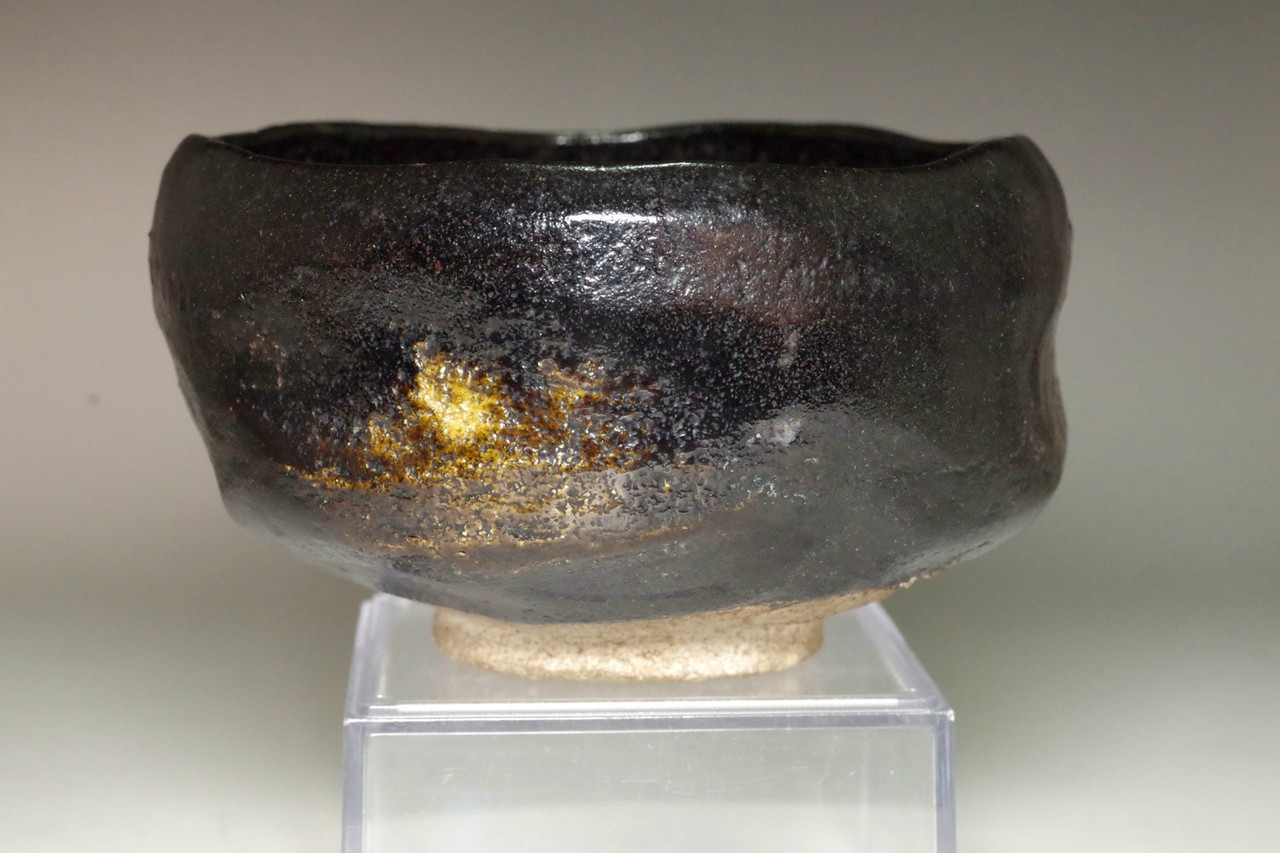 ★7th Chonyu (1714-1770) Antique kuro-raku tea bowl #4314 - Antique shop ...