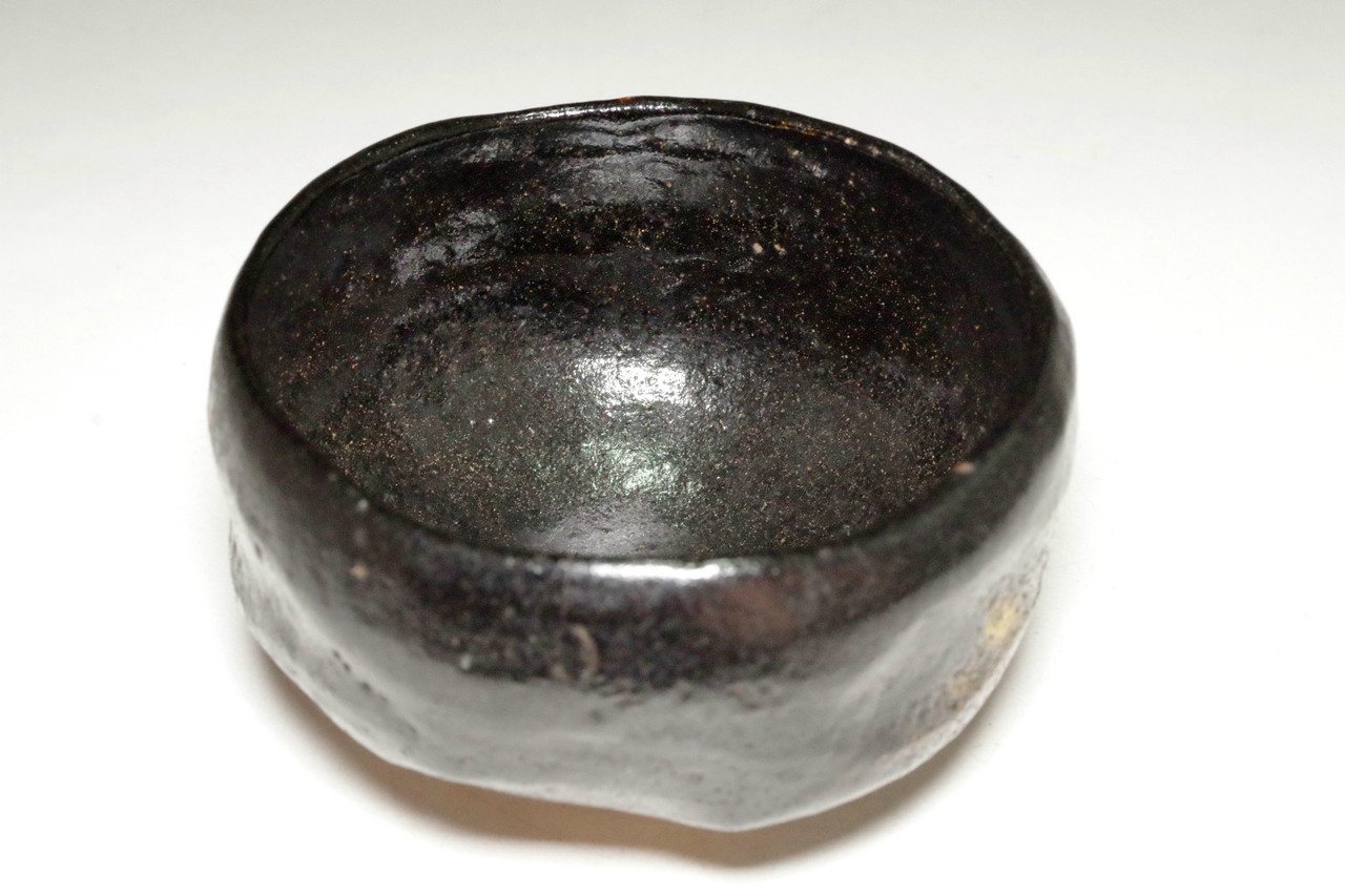 ★7th Chonyu (1714-1770) Antique kuro-raku tea bowl #4314 - Antique shop ...
