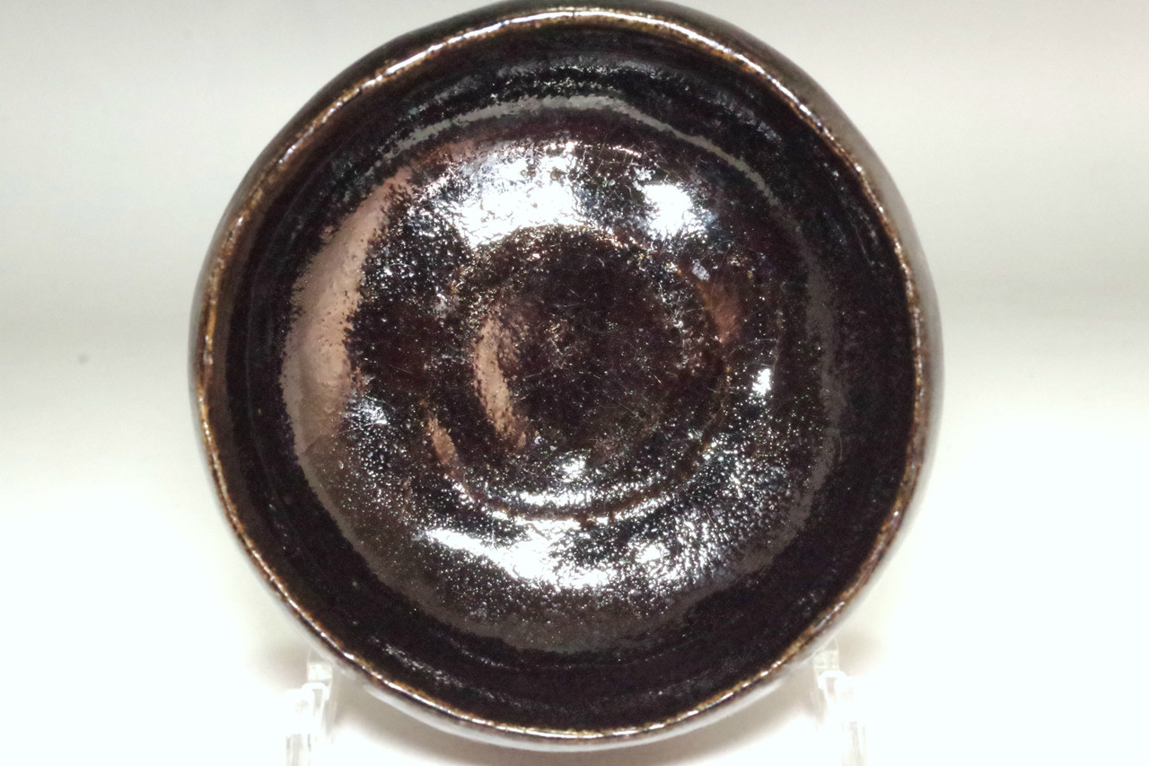 8th Raku Tokunyu (1745-1774) Kuro-raku tea bowl #4589 - Antique shop ...