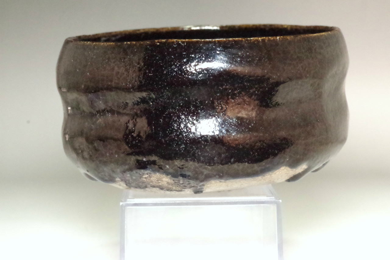 8th Raku Tokunyu (1745-1774) Kuro-raku tea bowl #4589 - Antique shop ...