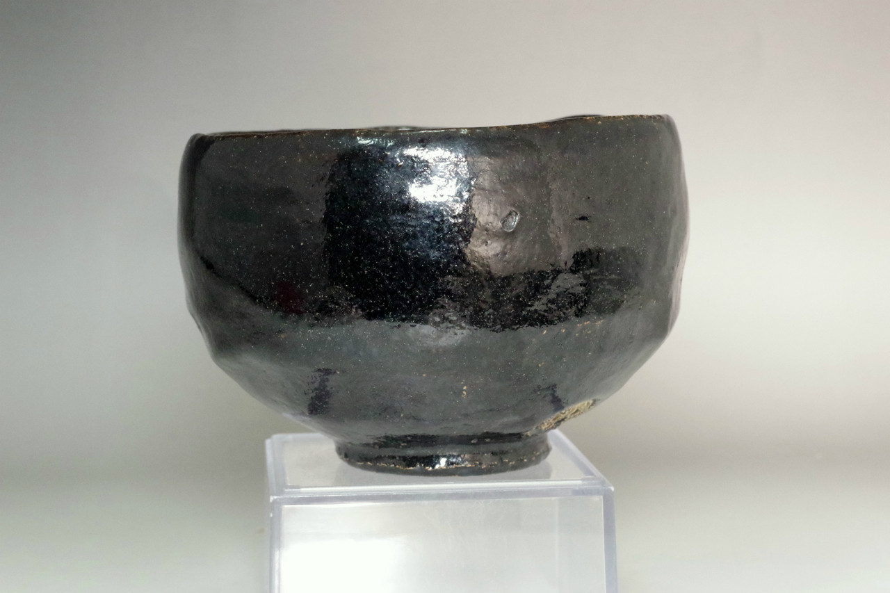 Raku 9th Ryonyu (1756-1834) Antique kuro-raku tea bowl #4750 - Antique ...
