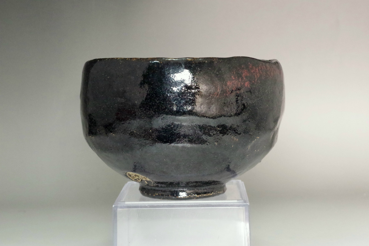 Raku 9th Ryonyu (1756-1834) Antique kuro-raku tea bowl #4750 - Antique ...