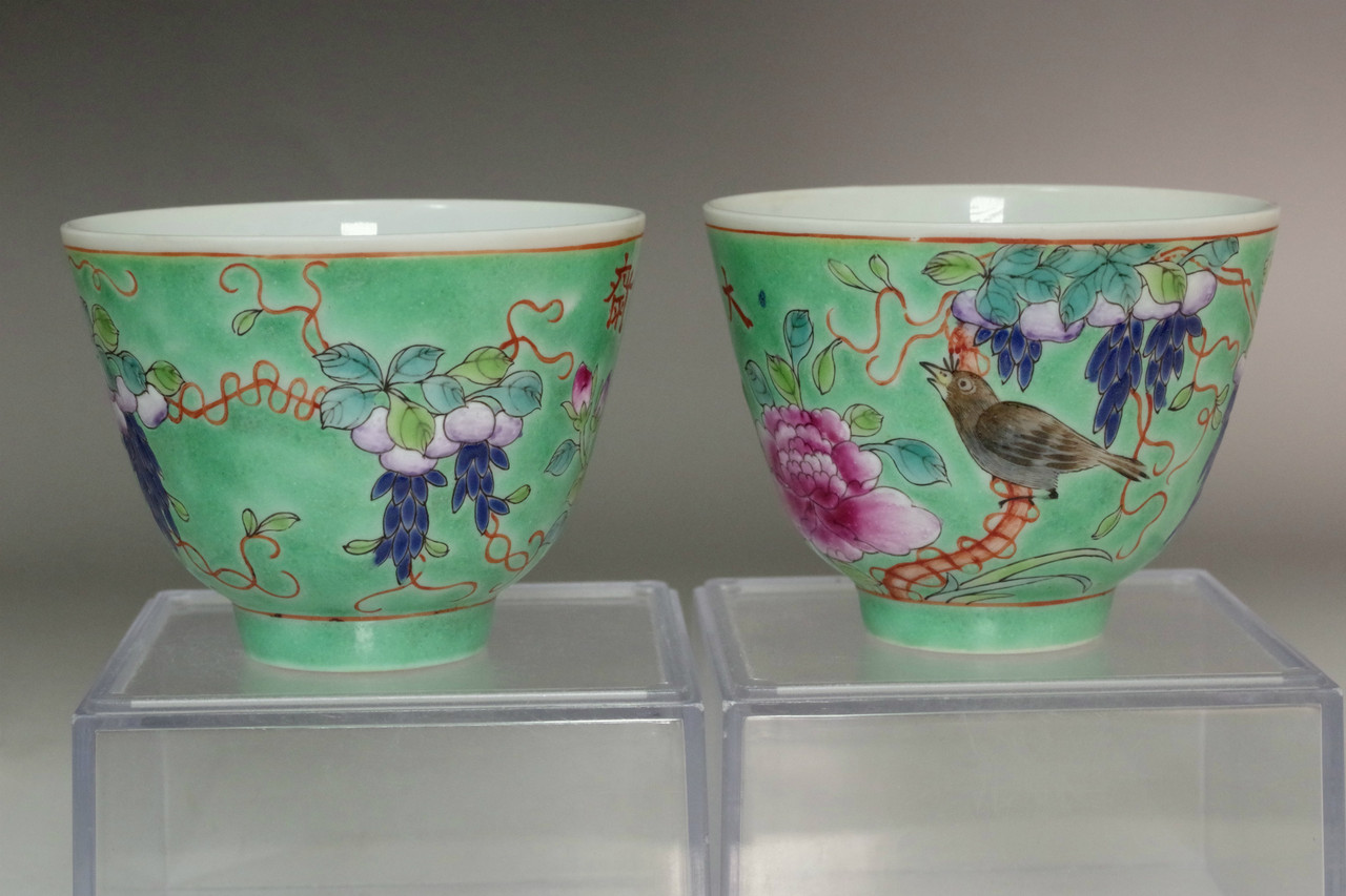 Set of 2 Antique Chinese Dayazhai (大雅斎) porcelain cups #4763 - Antique ...