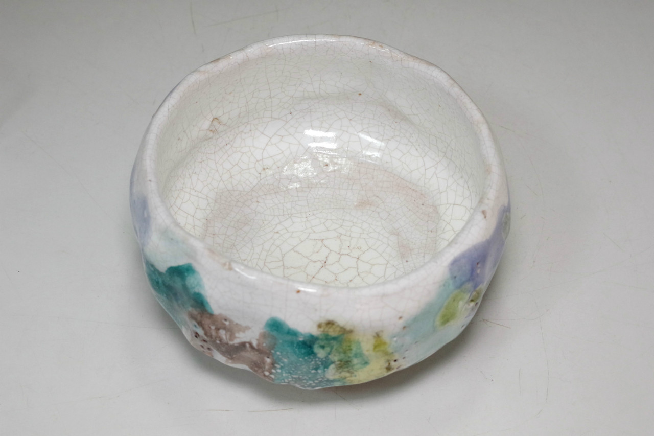 Deguchi Onisaburo related vintage pottery teabowl #4789 - Antique shop ...