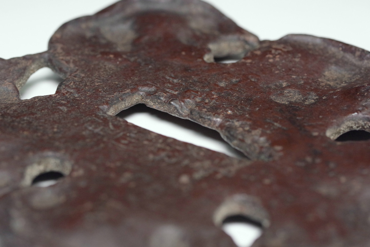 Antique MYOCHIN TSUBA iron samurai sword guard #5069 - Antique shop ...