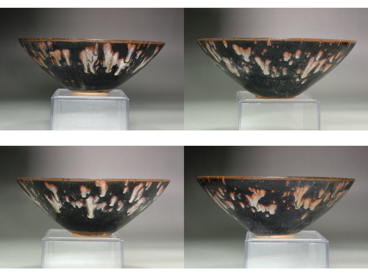 Antique Song Dynasty Jian Ware Tenmoku Bowl with Tortoiseshell Glaze #5172