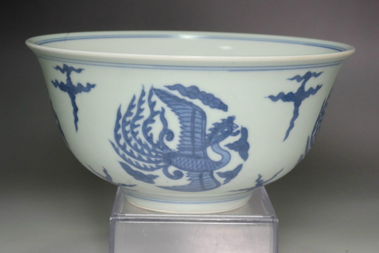 Antique Wanli emperor official porcelain marked blue and white bowl #5220