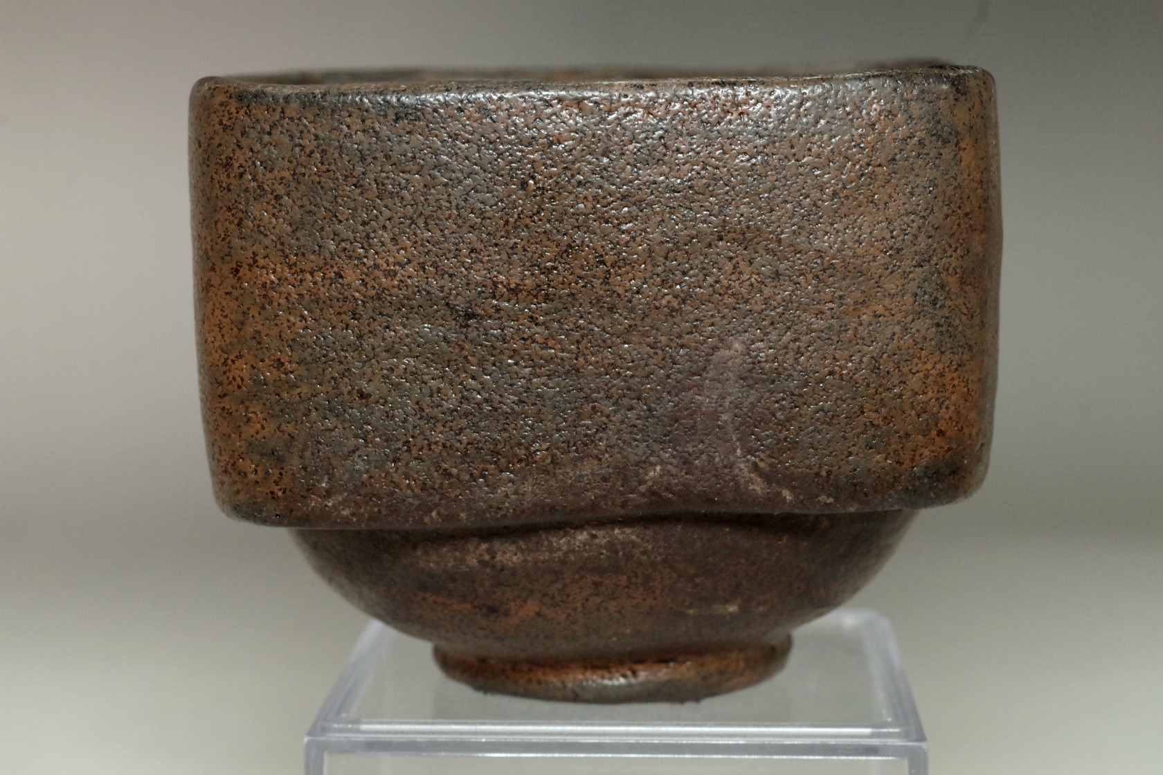 Raku 1st Chojiro (?-1589) Square kuro-raku bowl #3821 - Antique shop ...
