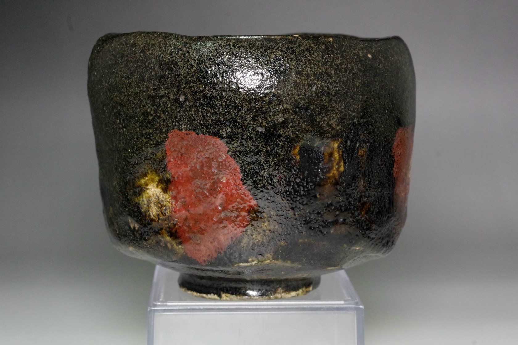 Raku 9th Ryonyu (1756-1834) Antique KURO-RAKU pottery teabowl #5202 ...