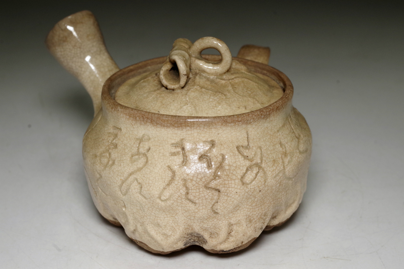 Otagaki Rengetsu (1791-1875) Antique poem carved pottery teapot #4180 ...